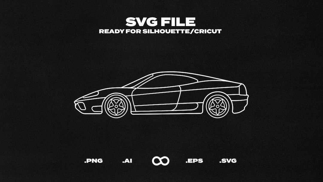 Ferrari 360 Modena 1999 Car SVG/EPS Outline - Printable, Cricut ...