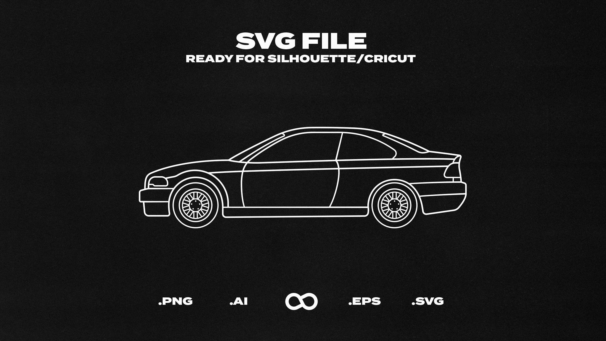 BMW M3 E46 2006 Car SVG/EPS Outline - Printable, Cricut & Silhouette ...