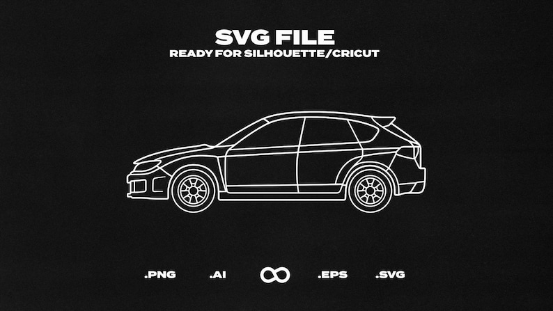 Subaru Impreza WRX Sti 5 Door Hatchback 2011-2014 Car SVG/EPS Outline ...