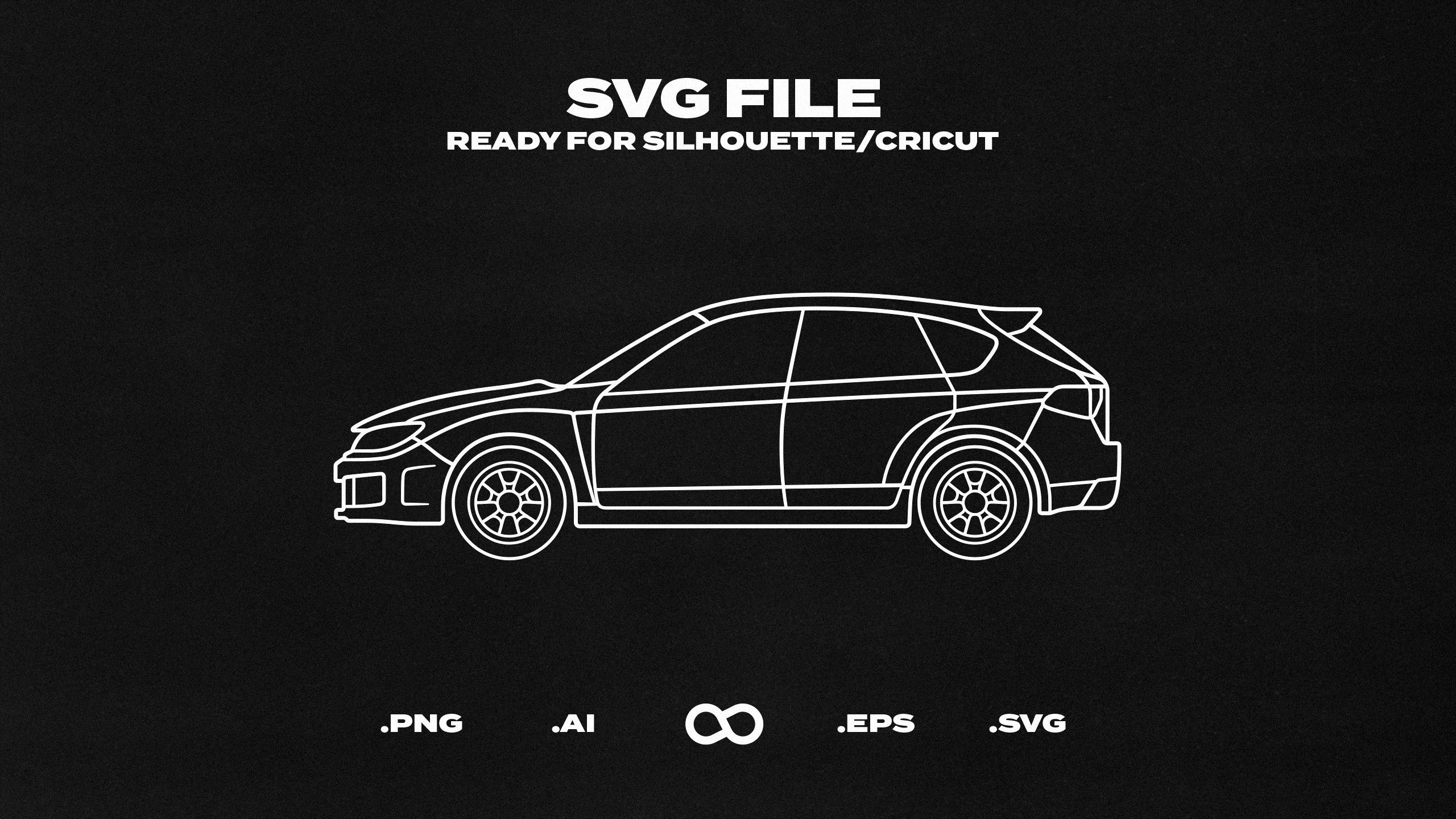 Subaru Impreza WRX Sti 5 Door Hatchback 2011-2014 Car SVG/EPS Outline ...