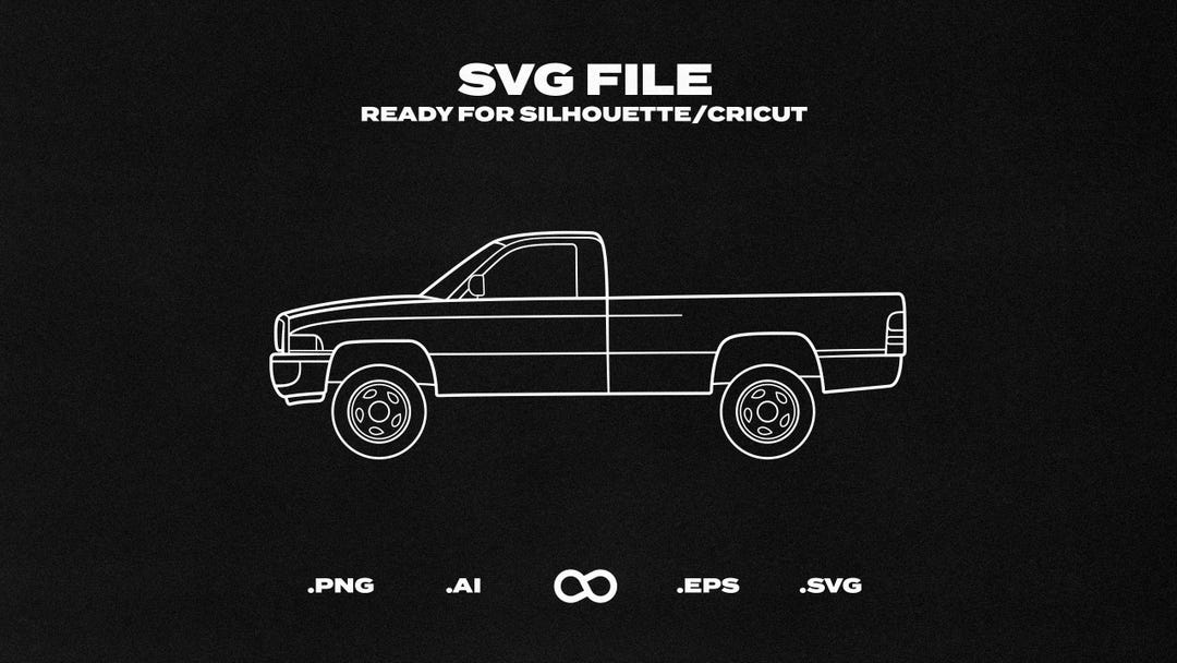 Dodge Ram 2500 1994-2002 SVG/EPS Outline - Printable, Scanncut, Cricut ...
