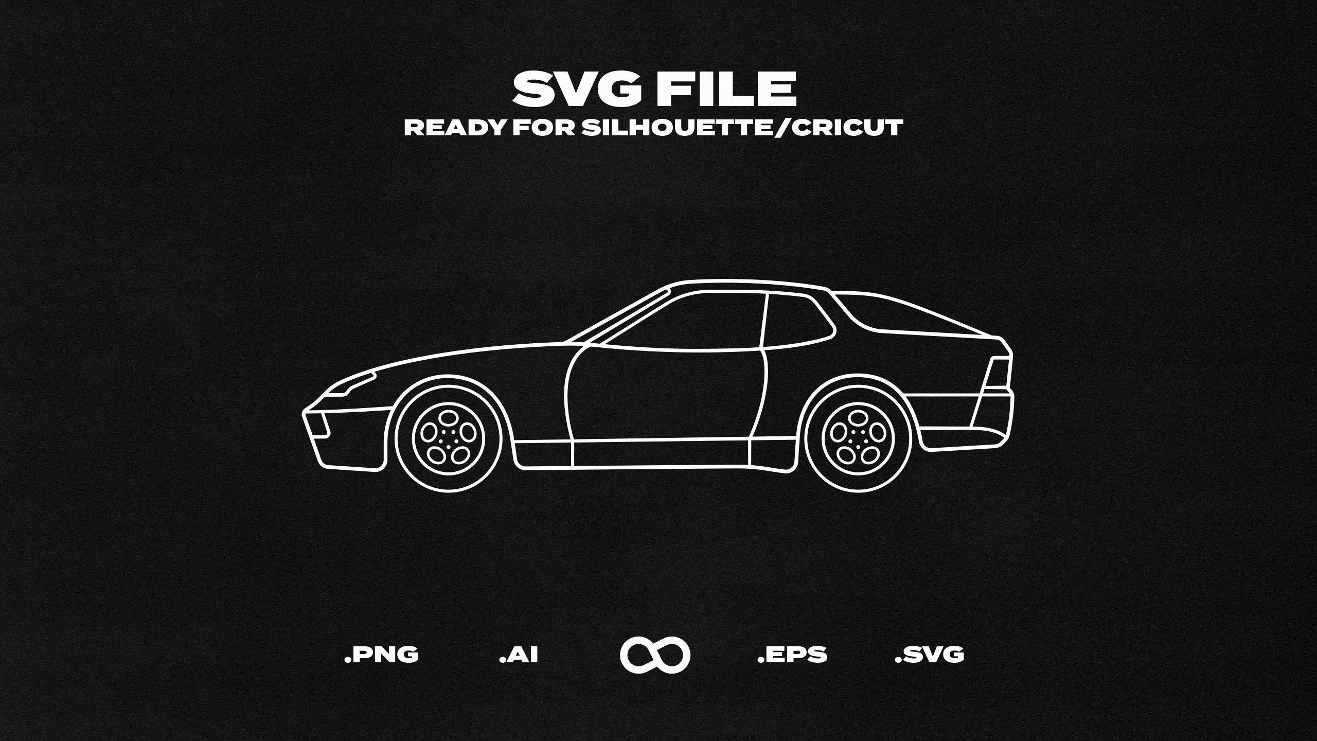 944 Turbo 1985 Car SVG/EPS Outline Printable, Cricut & Silhouette File ...