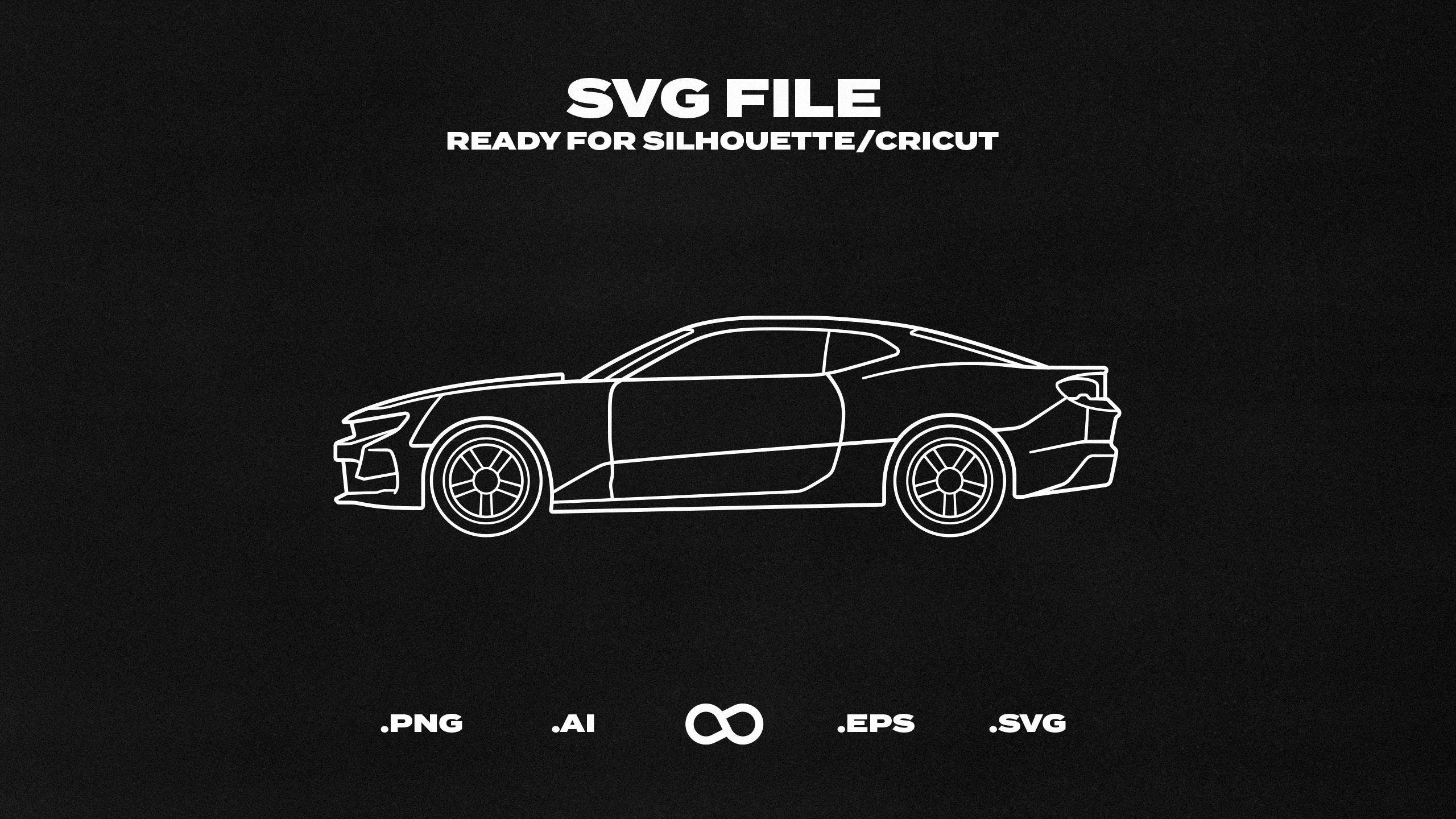 Chevrolet Camaro SS 2018 Car SVG/EPS Outline - Printable, Scanncut ...