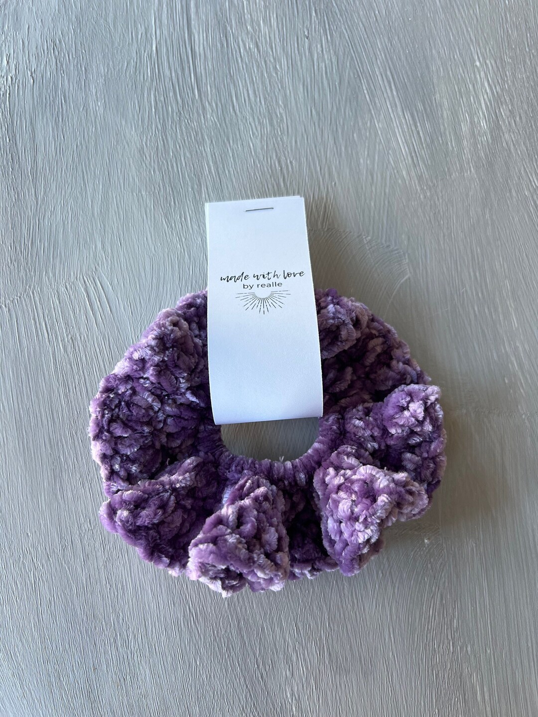 Lavender Velvet Crochet Handmade Scrunchie - Etsy
