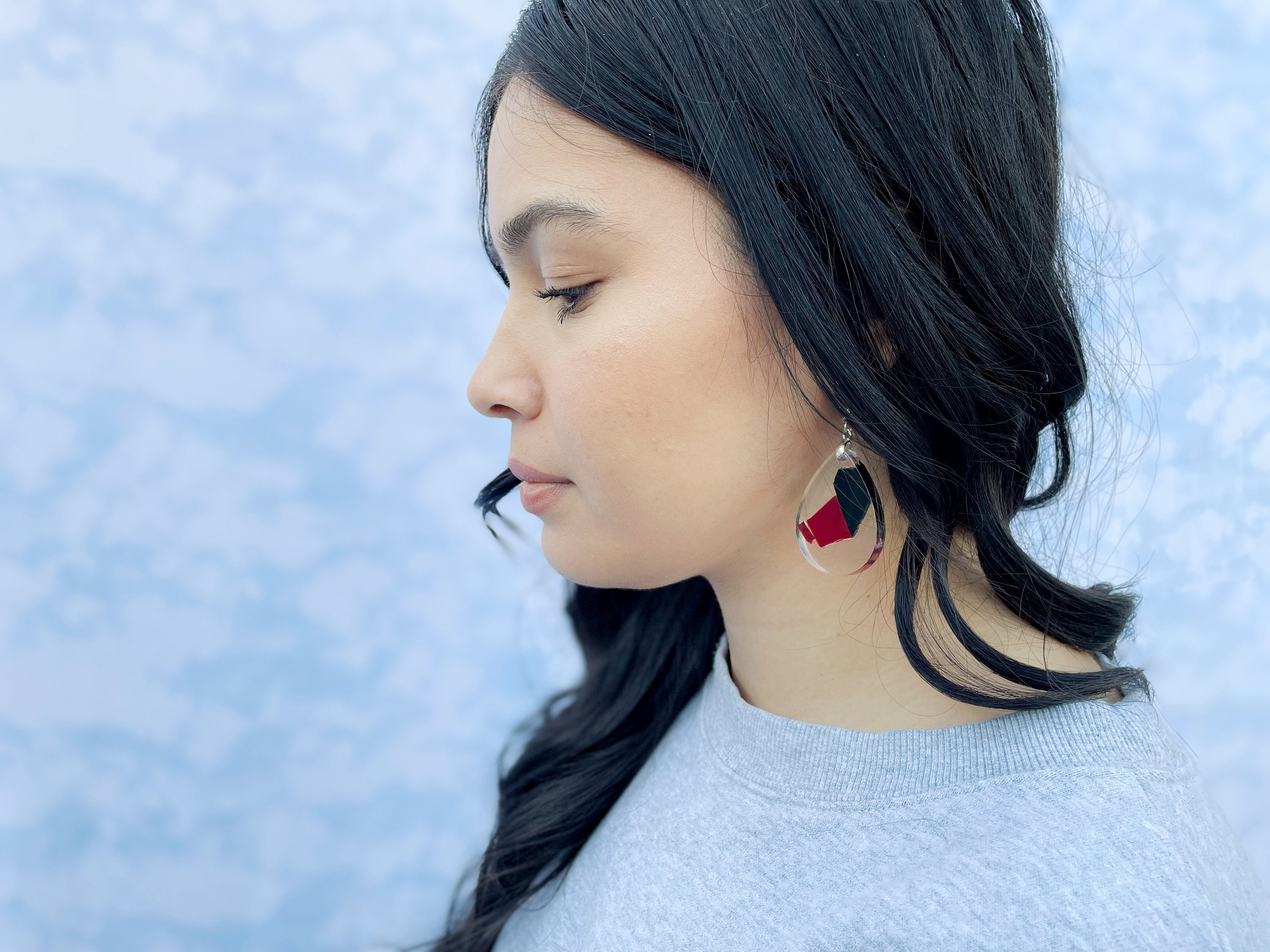 Stained Glass Earrings, Stained Glass, Colorblock, Retro Colorblock ...