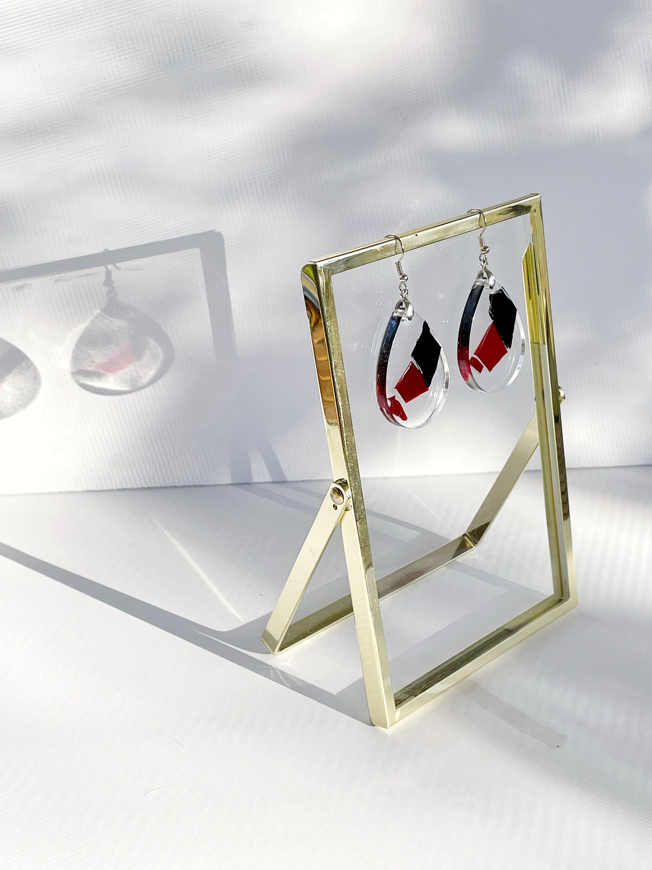 Stained Glass Earrings, Stained Glass, Colorblock, Retro Colorblock ...