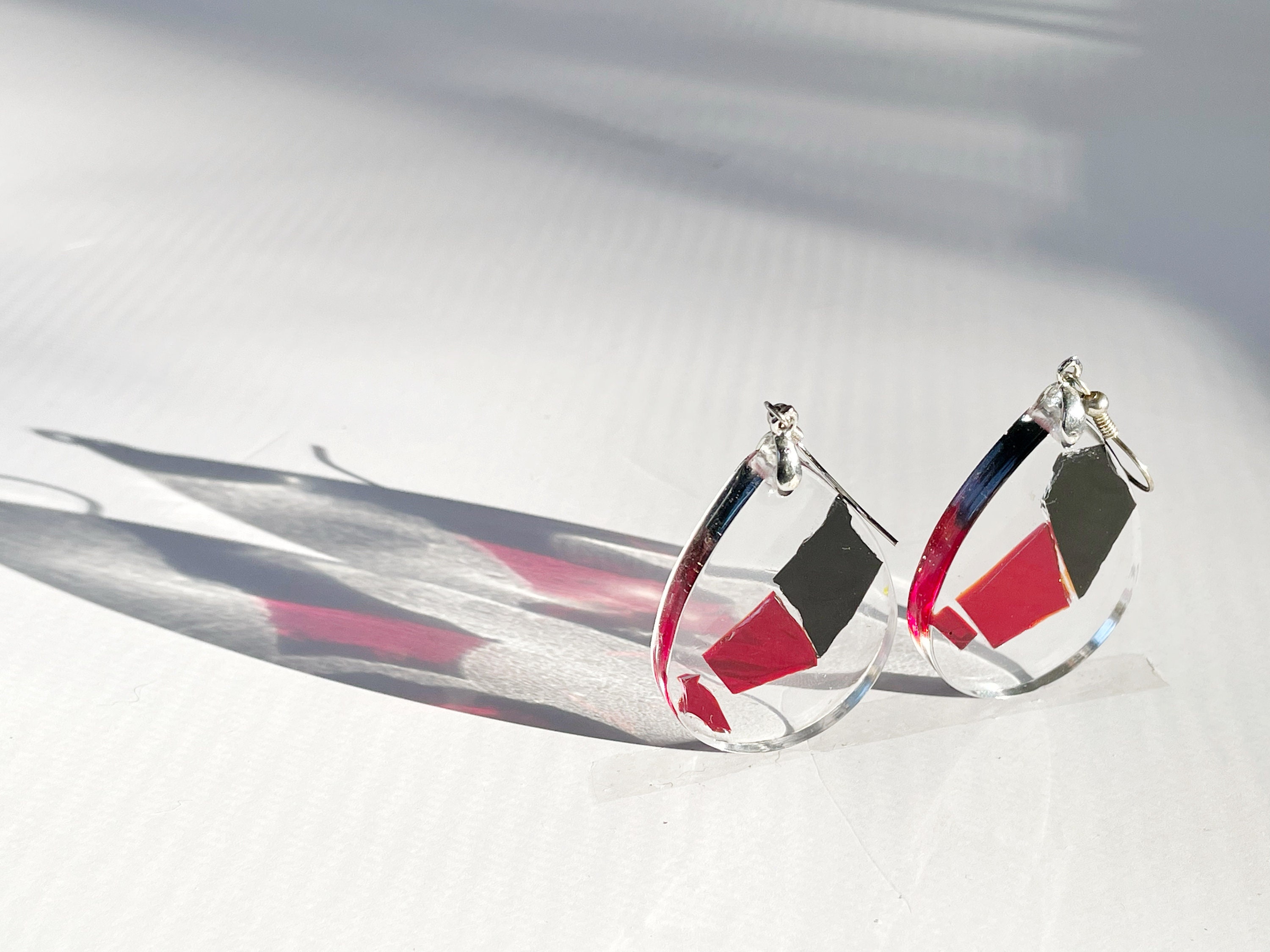 Stained Glass Earrings, Stained Glass, Colorblock, Retro Colorblock ...