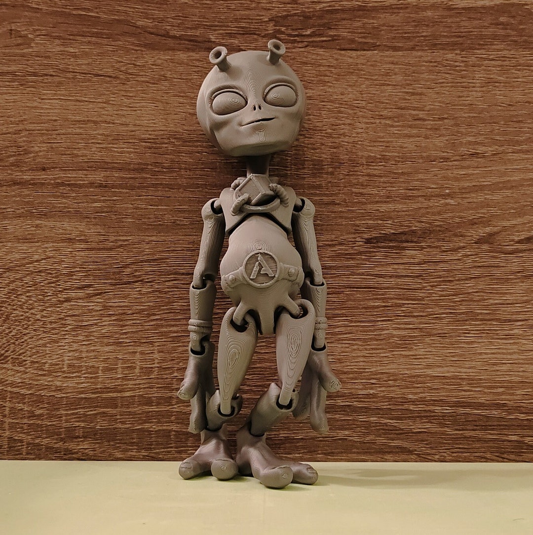 Articulated Alien Figurine – 3D Printed Poseable Space Creature Toy ...