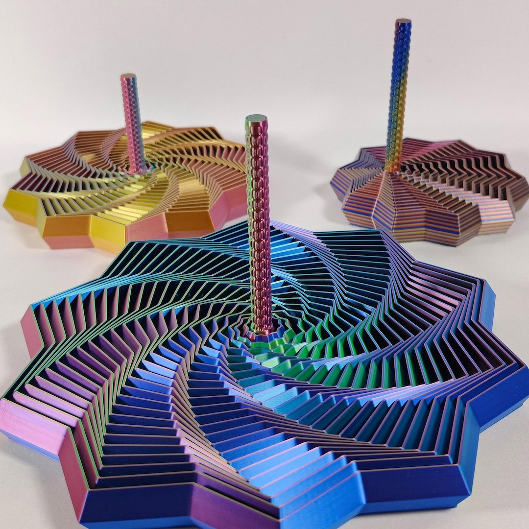 Fidget Star With Handle: Hypnotic Visual & Sound Stress Relief Spinner ...