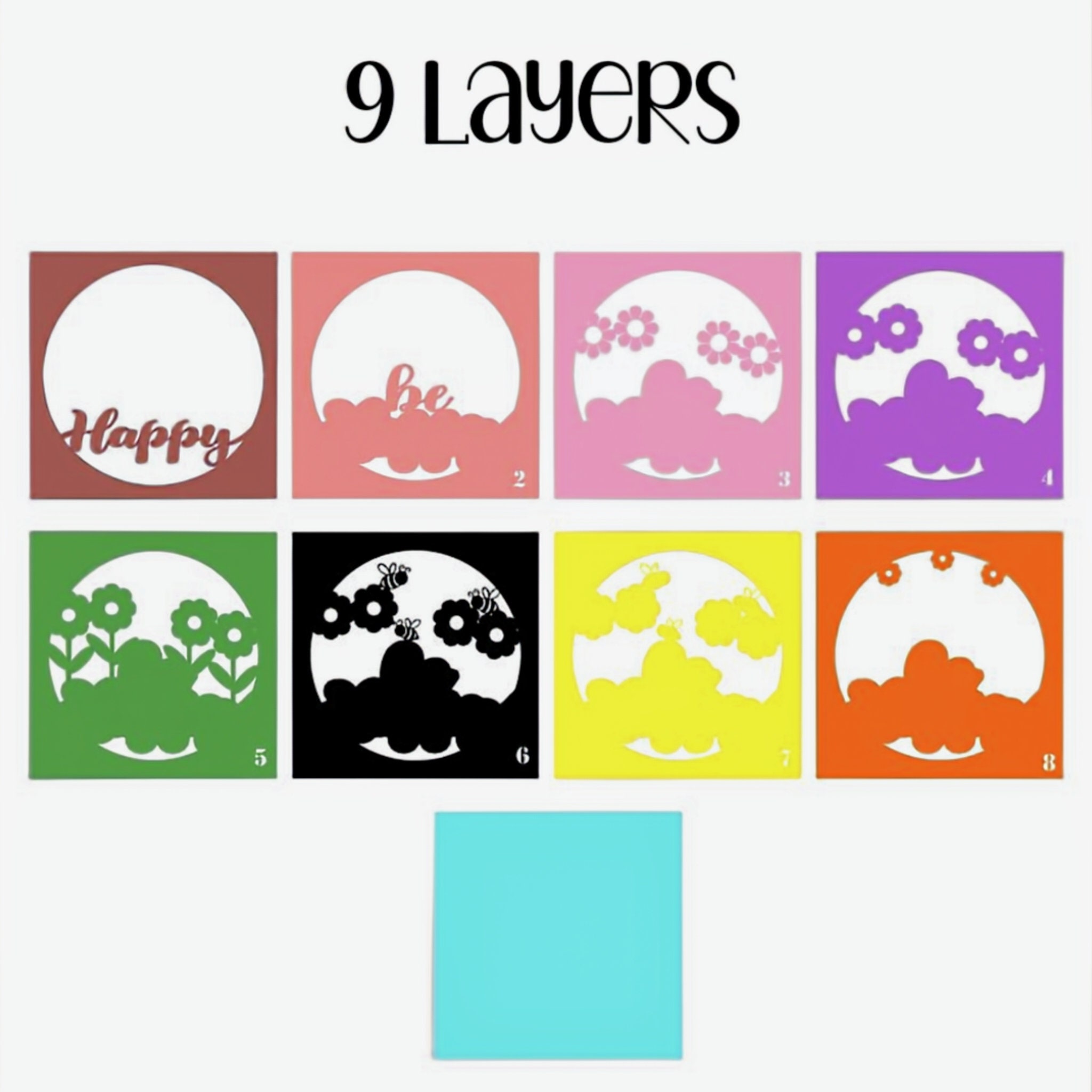 3D Be Happy SVG - Etsy