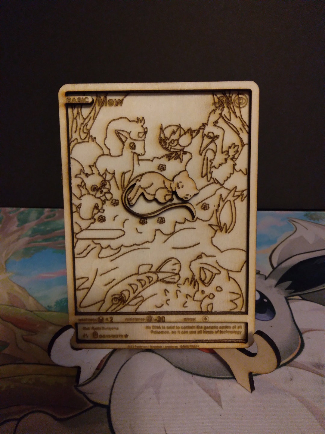 Sleeping Mew Pokemon Card Vector SVG Laser Cutter File for Wood - Etsy