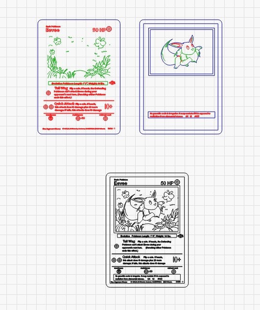 Eevee Pokemon Card Vector SVG Laser Cutter File for Wood - Etsy