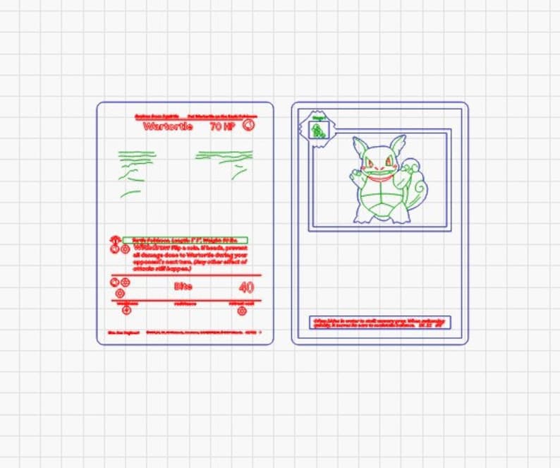 Squirtle Wartortle Blastoise Pokemon Card Vector SVG Laser Cutter File ...