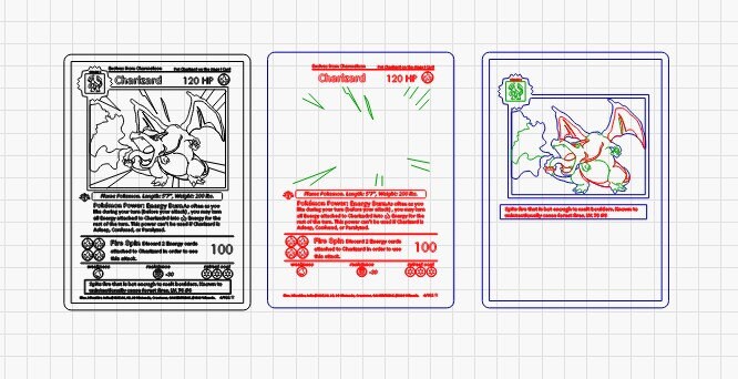 Charmander Charmeleon Charizard Pokemon Card Vector SVG Laser Cutter ...