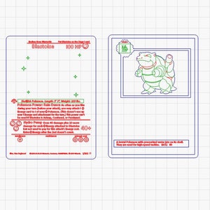 Squirtle Wartortle Blastoise Pokemon Card Vector SVG Laser Cutter File ...