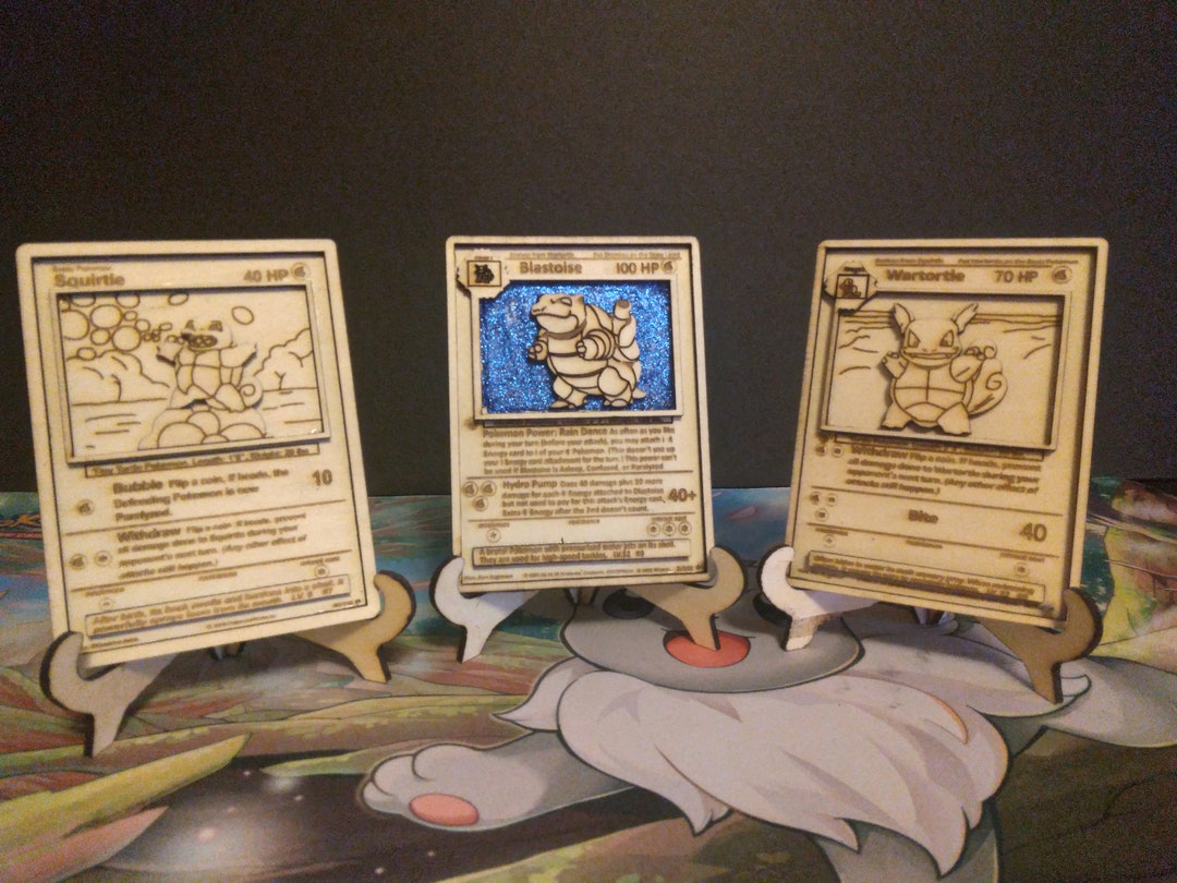 Squirtle Wartortle Blastoise Pokemon Card Vector SVG Laser Cutter File ...