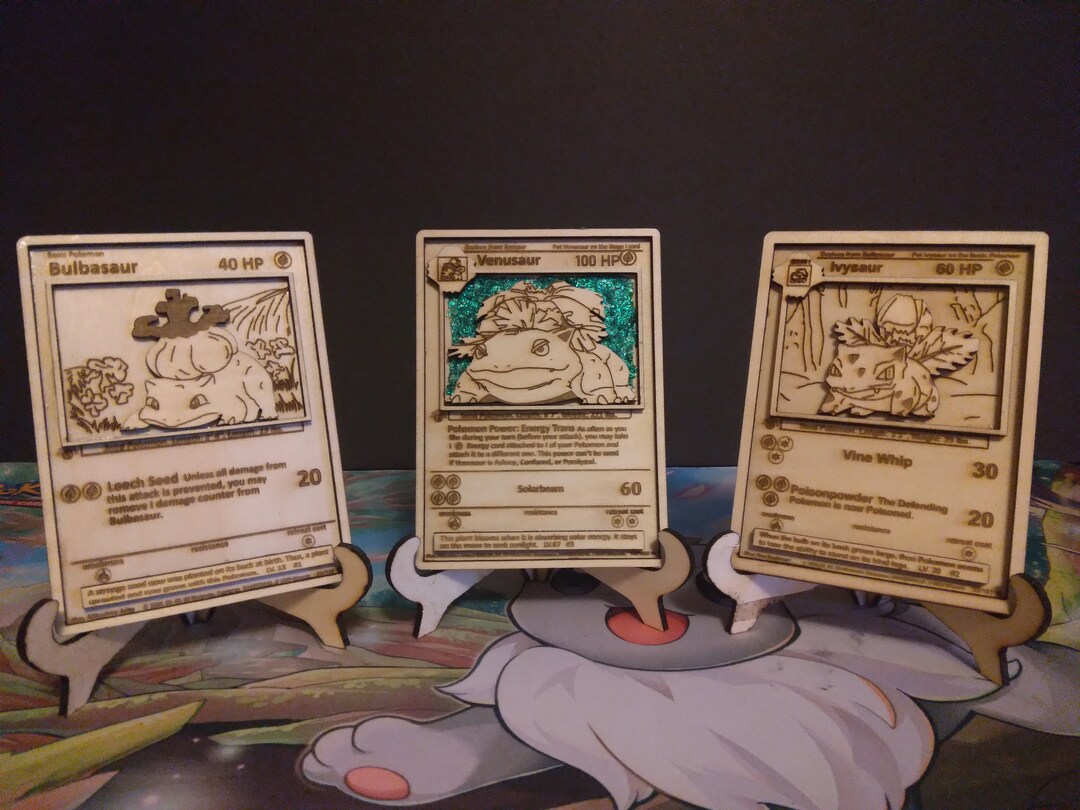 Bulbasaur Ivysaur Venusaur Pokemon Card Vector SVG Laser Cutter File ...