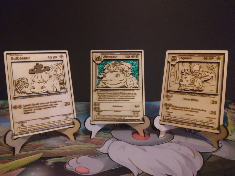 Bulbasaur Ivysaur Venusaur Pokemon Card Vector SVG Laser Cutter File ...