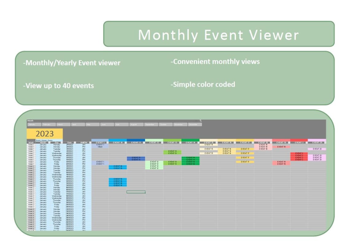 Schedule Template, Excel Spreadsheet, Planner, Schedule, Roster ...