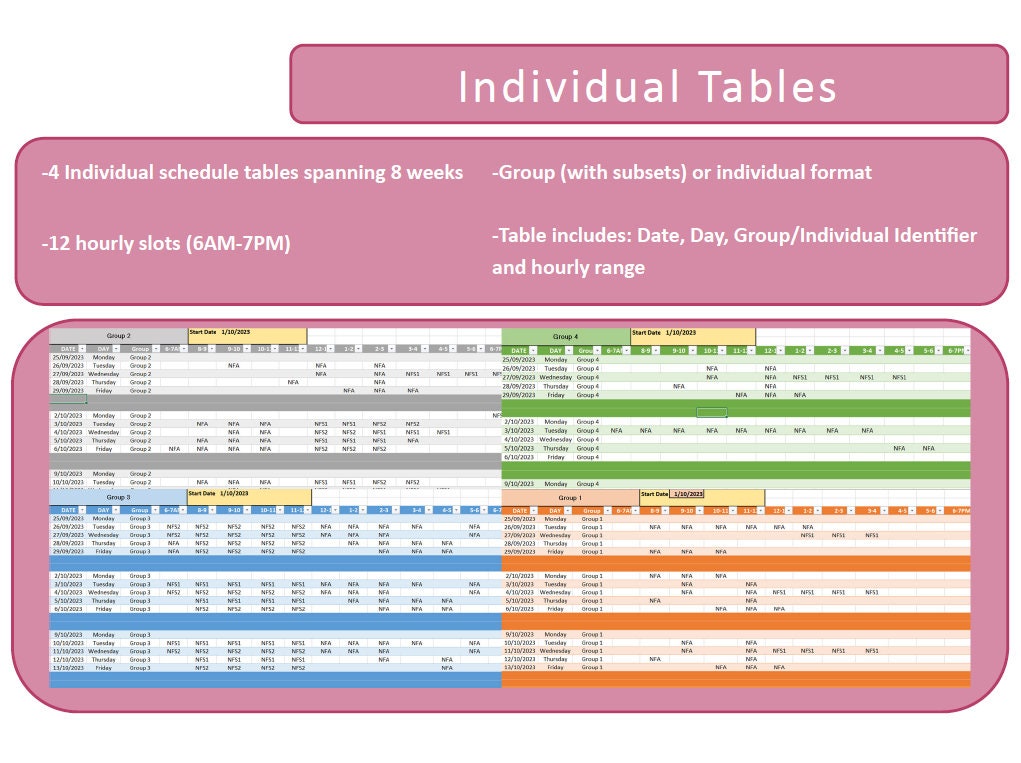 Multigroup Viewer V1.0, Excel Spreadsheet, Planner, Schedule, Plan ...