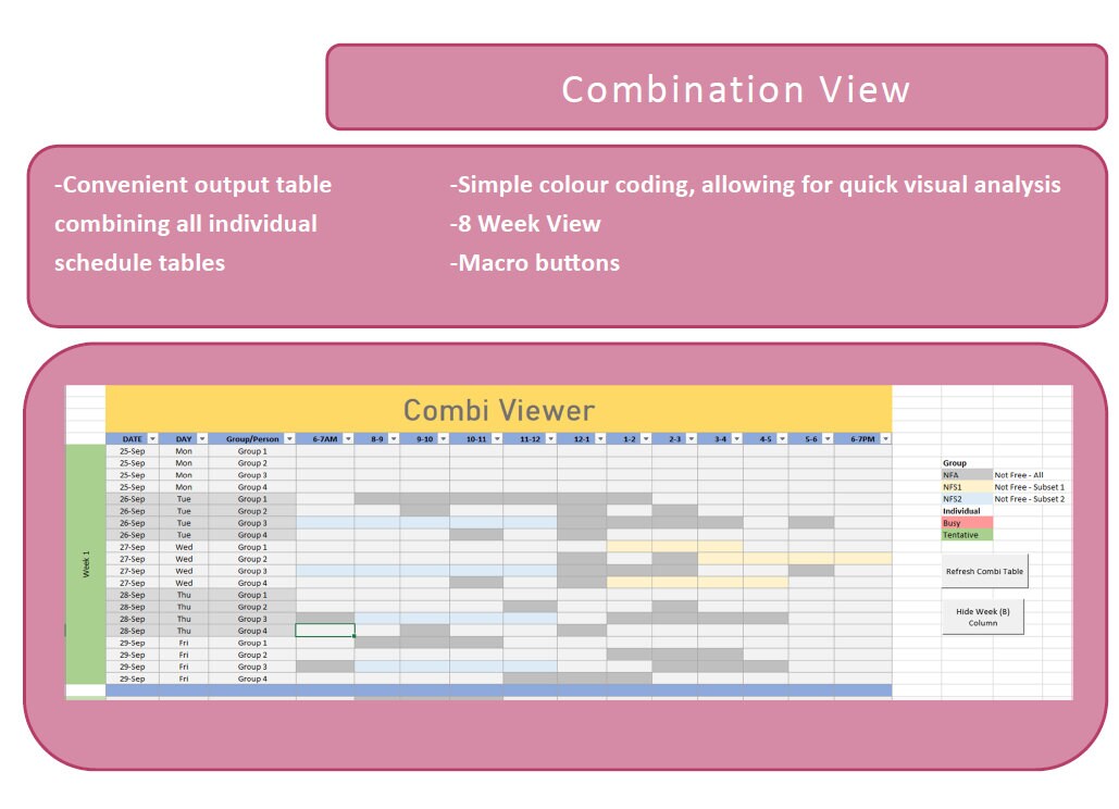 Multigroup Viewer V1.0, Excel Spreadsheet, Planner, Schedule, Plan ...