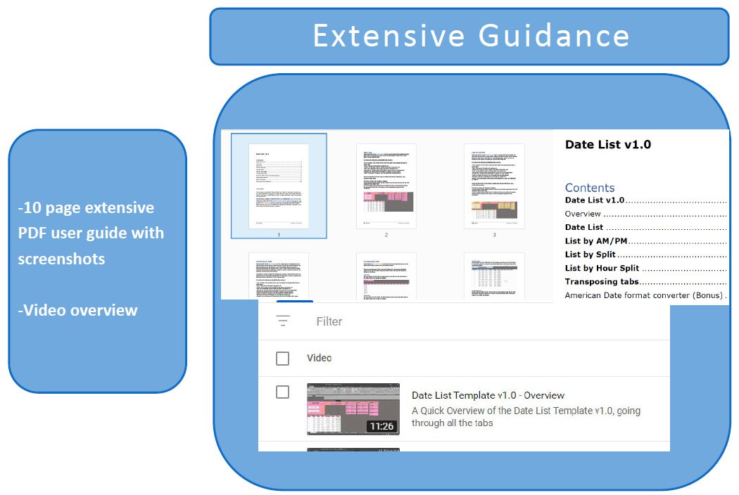 Date List Template, Excel Spreadsheet, Planner, Schedule, Plan ...