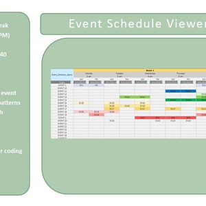 Schedule Template, Excel Spreadsheet, Planner, Schedule, Roster ...