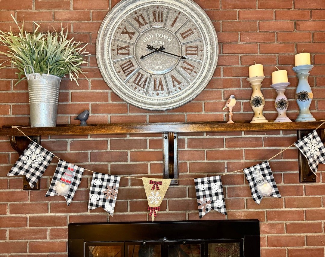 January/winter Themed Banner With Cute Winter Gnomes and Glittery ...