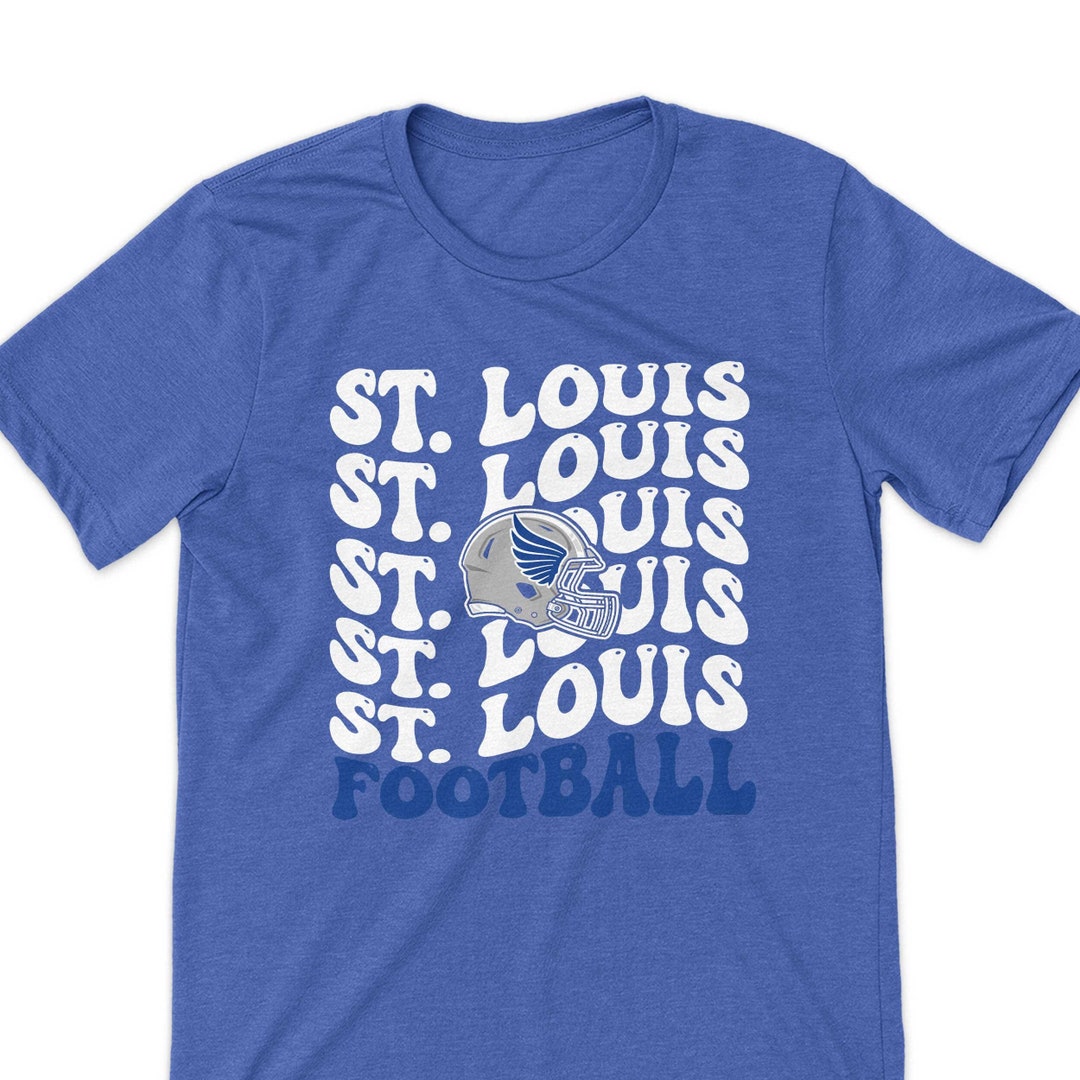 Saint Louis Football Shirt Retro Wavy Text Dark Tee Trendy Handmade St ...