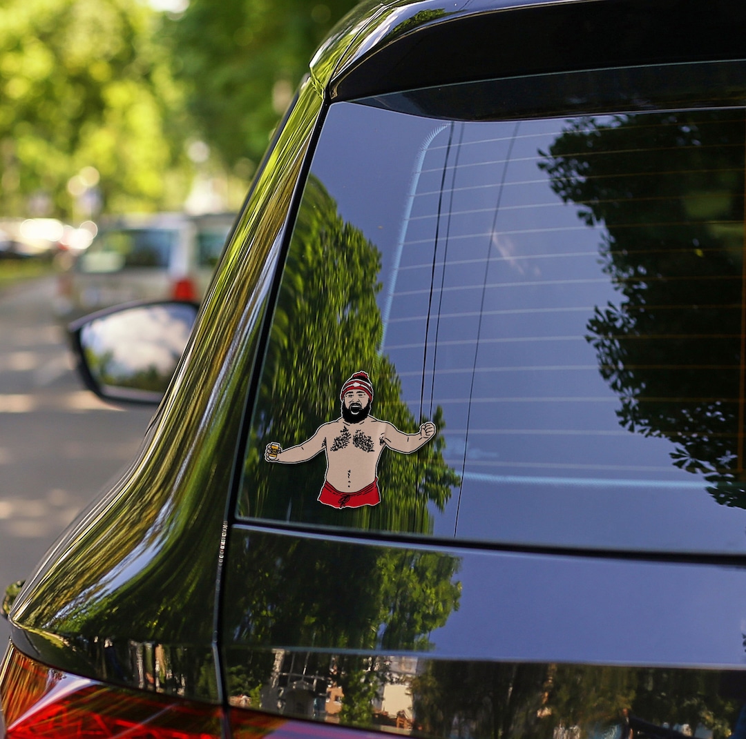 Funny Jason Kelce Shirtless Sticker Vinyl Decal | Spirit Animal Funny ...