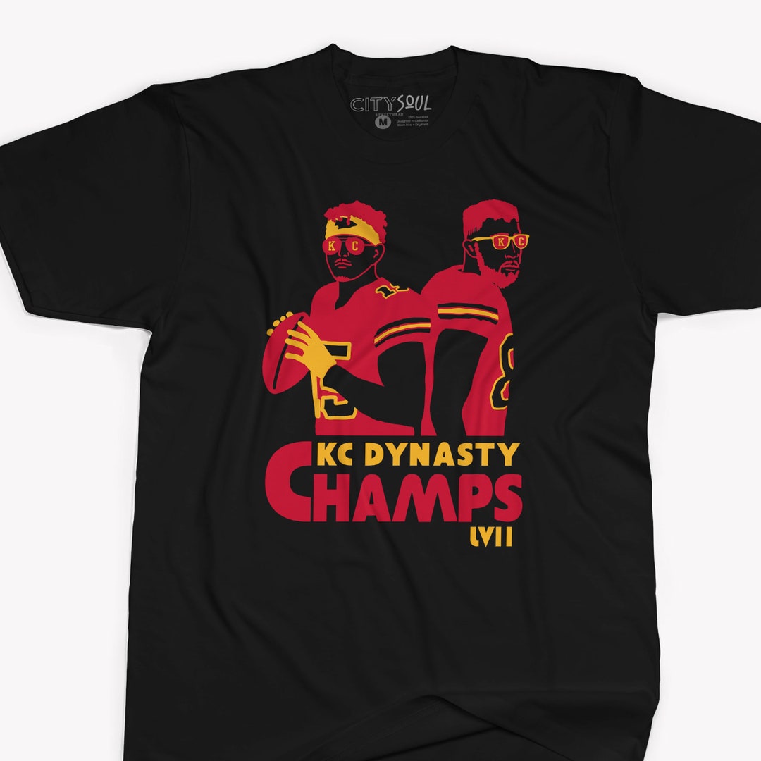 Super Bowl LVII Champions KC Dynasty Champs Mahomes Kelce Kansas City ...