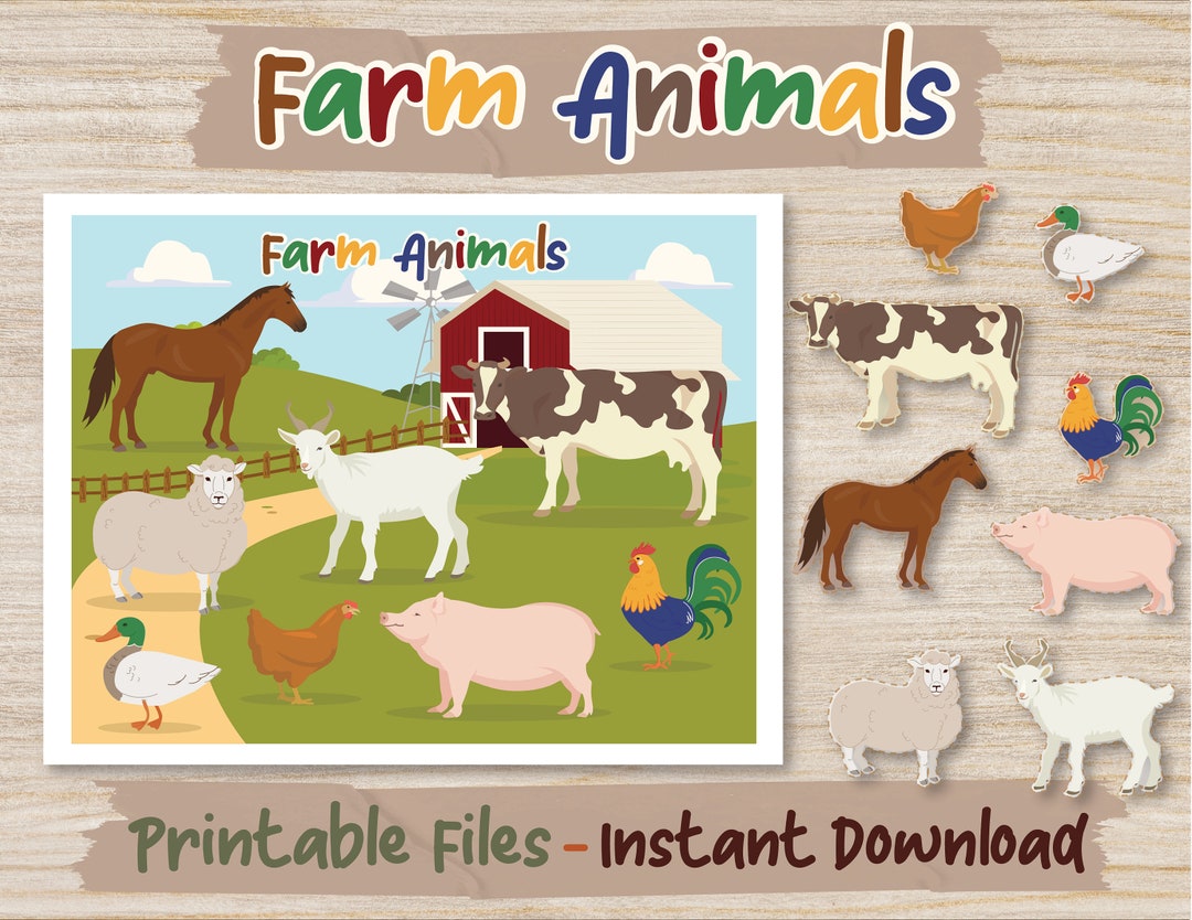 Farm Animals Matching Busy Book Activity Printable Toddler Busy Book 3 ...