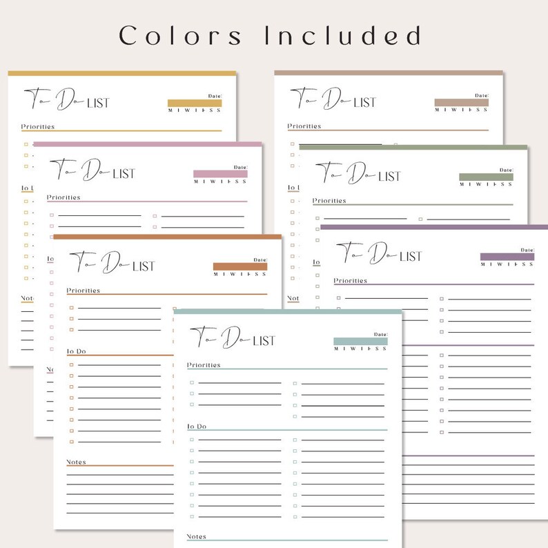 Printable to Do List Daily Schedule PDF Productivity Planner Task ...