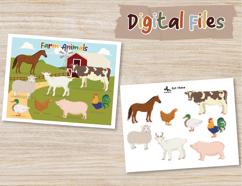Farm Animals Matching Busy Book Activity Printable Toddler Busy Book 3 ...