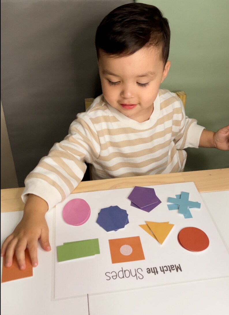 Busy Book Activity Printable Match the Shapes Toddler 18 Months 2 Years ...