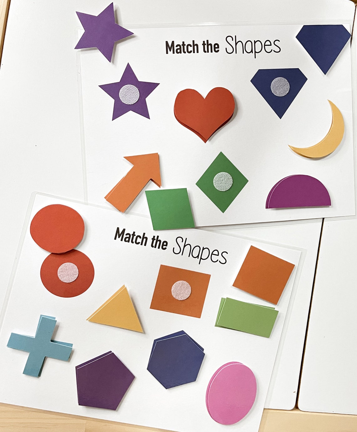 Busy Book Activity Printable Match the Shapes Toddler 18 Months 2 Years ...