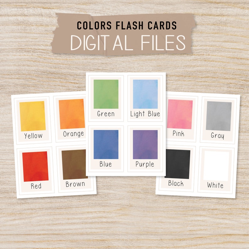 Montessori Activity Printable COLORS Flash Cards Preschool Activities ...