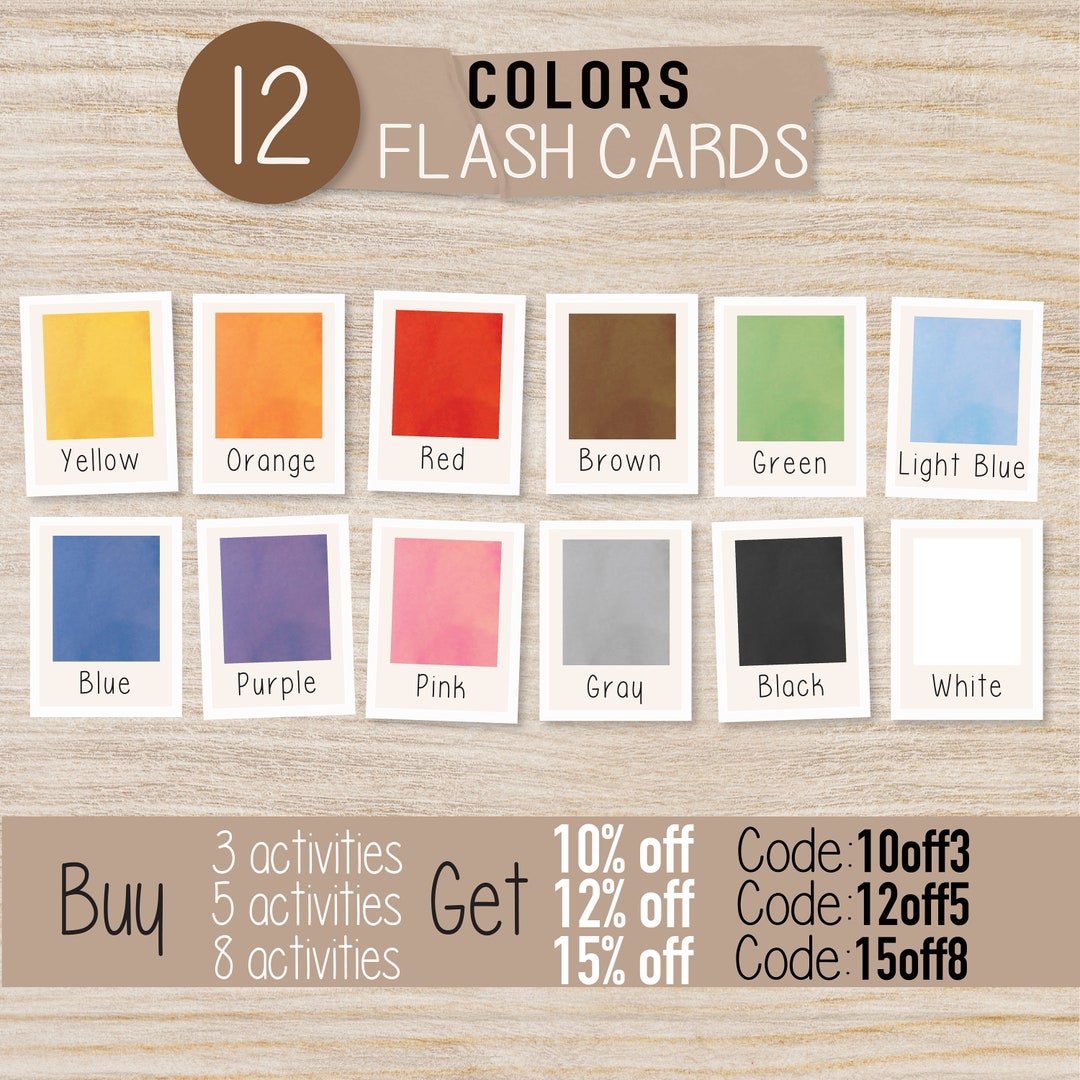 Montessori Activity Printable COLORS Flash Cards Preschool Activities ...