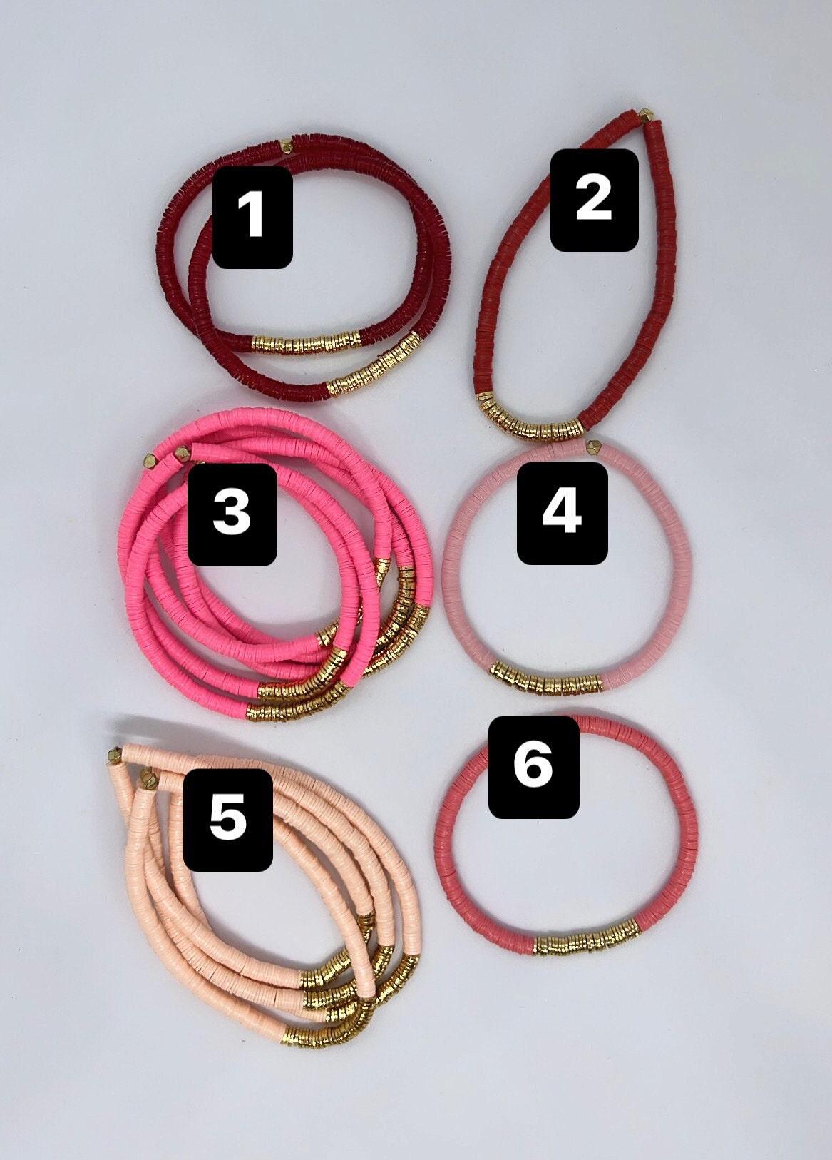 Dainty Vinyl & Gold Bracelets - Etsy