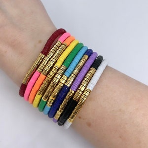 Dainty Vinyl & Gold Bracelets - Etsy