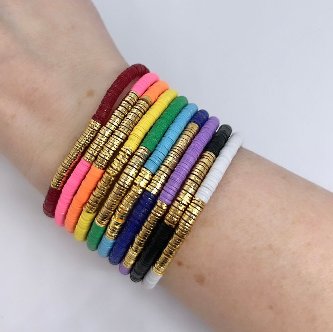 Dainty Vinyl & Gold Bracelets - Etsy