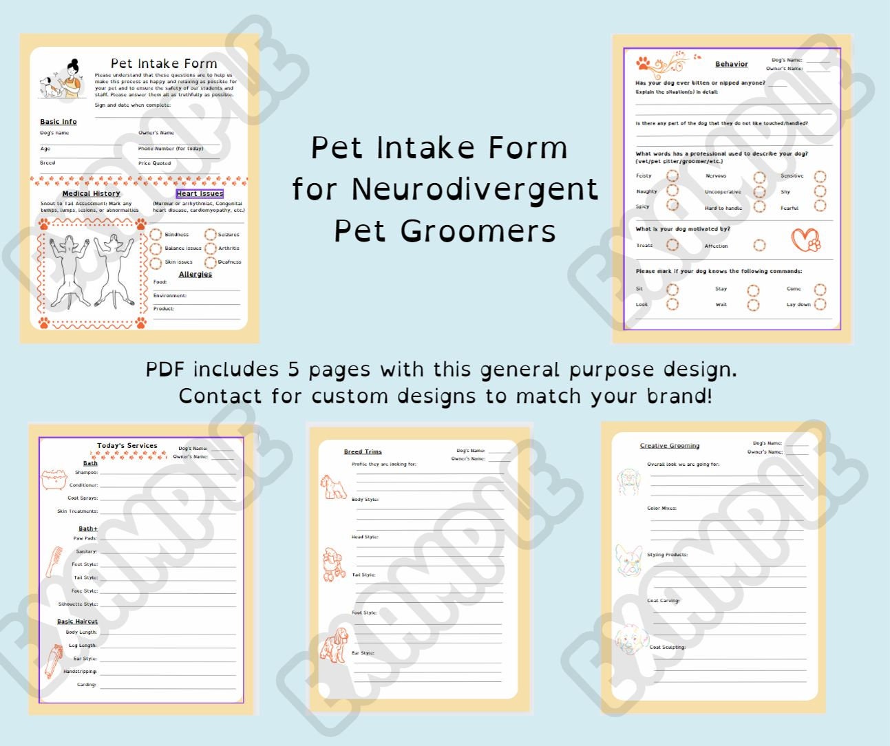 Pet Intake Form for Neurodivergent Groomers - Etsy