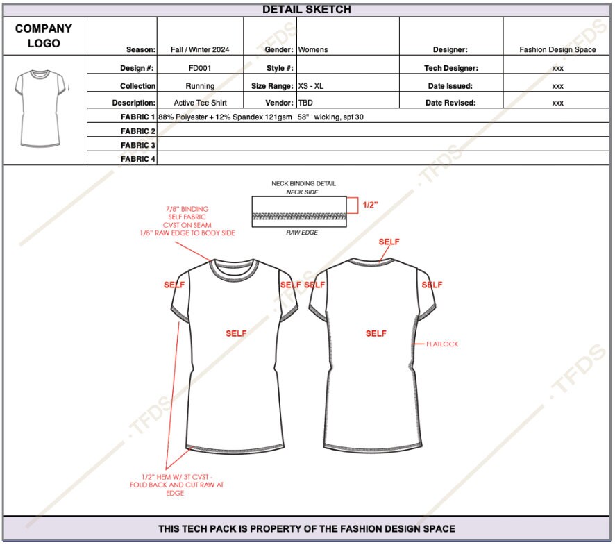 Complete Tech Pack Template, EXCEL Fashion Tech Pack, Technical Tech ...