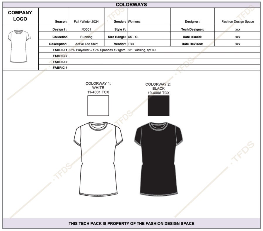 Complete Tech Pack Template, EXCEL Fashion Tech Pack, Technical Tech ...