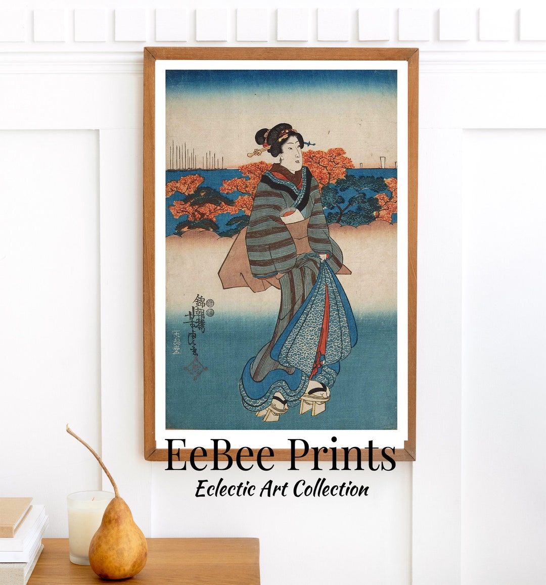 Vintage Japanese Illustrations Prints Wall Art KIMONO PRINTABLE Digital ...