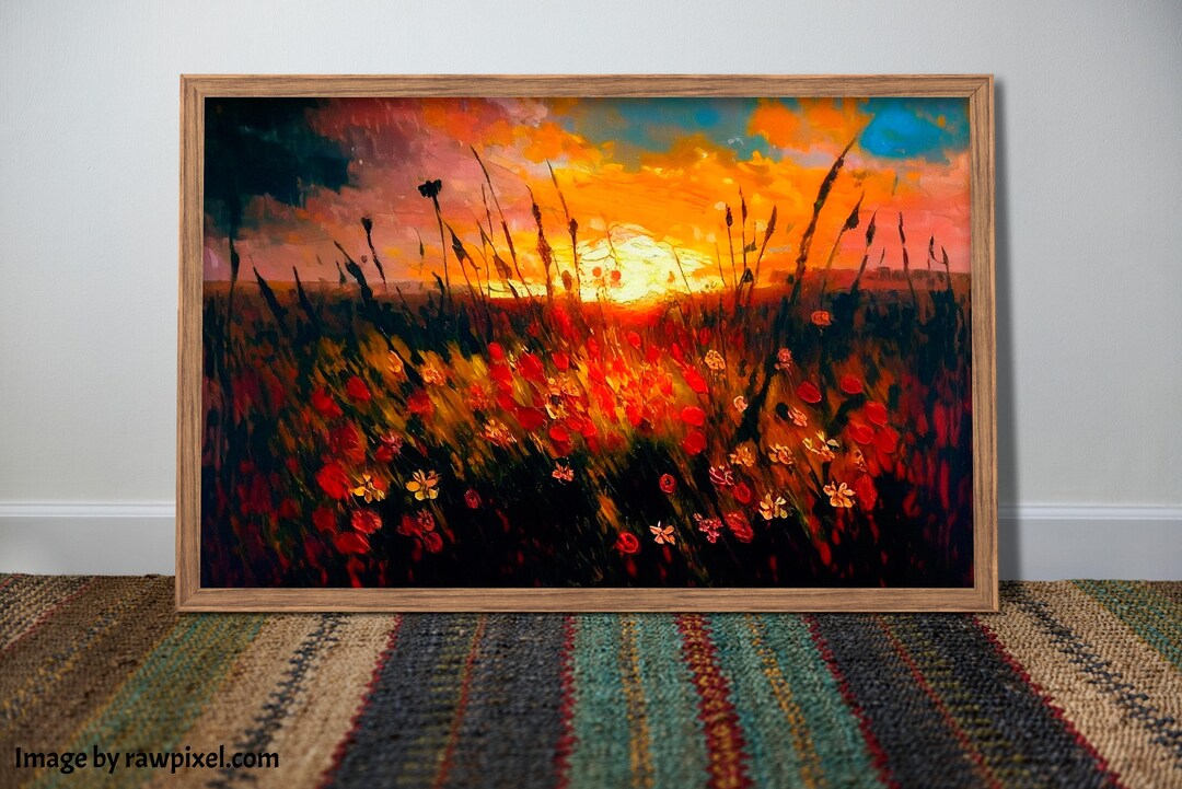 Oil Painting Sun Flower Digital Download Floral Canvas Various Size ...