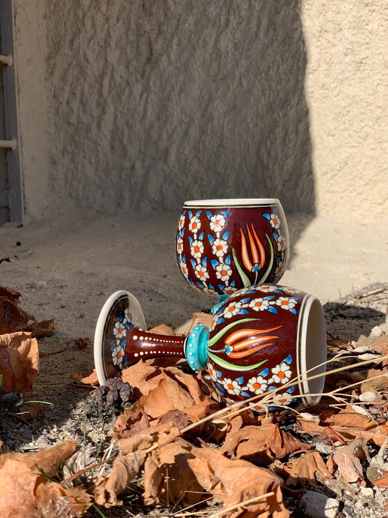 Tree of Life Designed Goblet Unique Clay Wine Glass Artisan Pottery ...