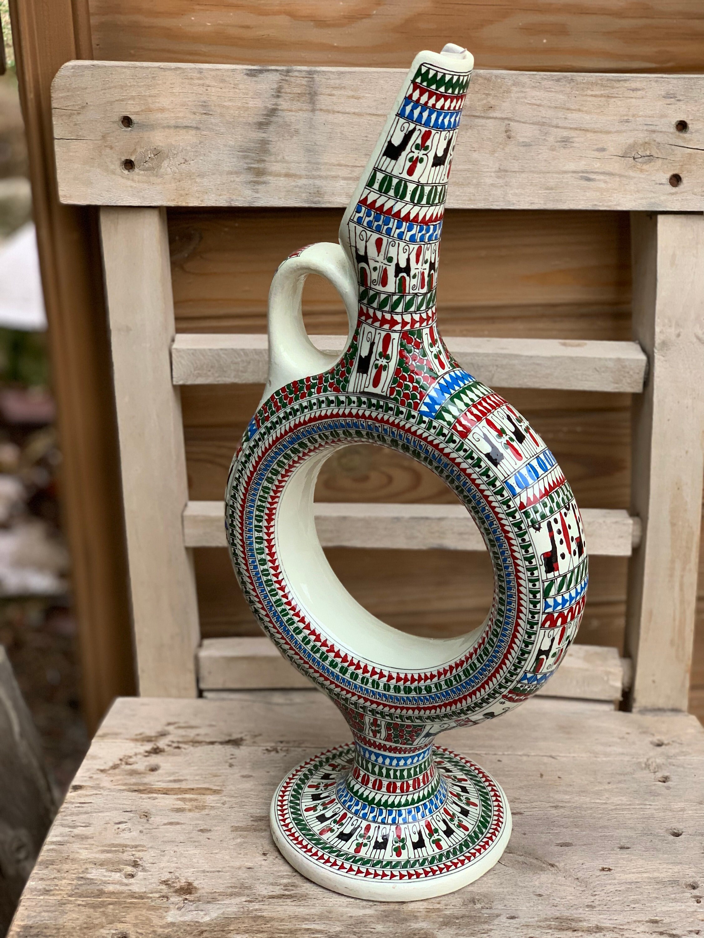 Traditional Wine Decanter, Ceramic Decanter, Handcrafted, Red Clay Wine ...