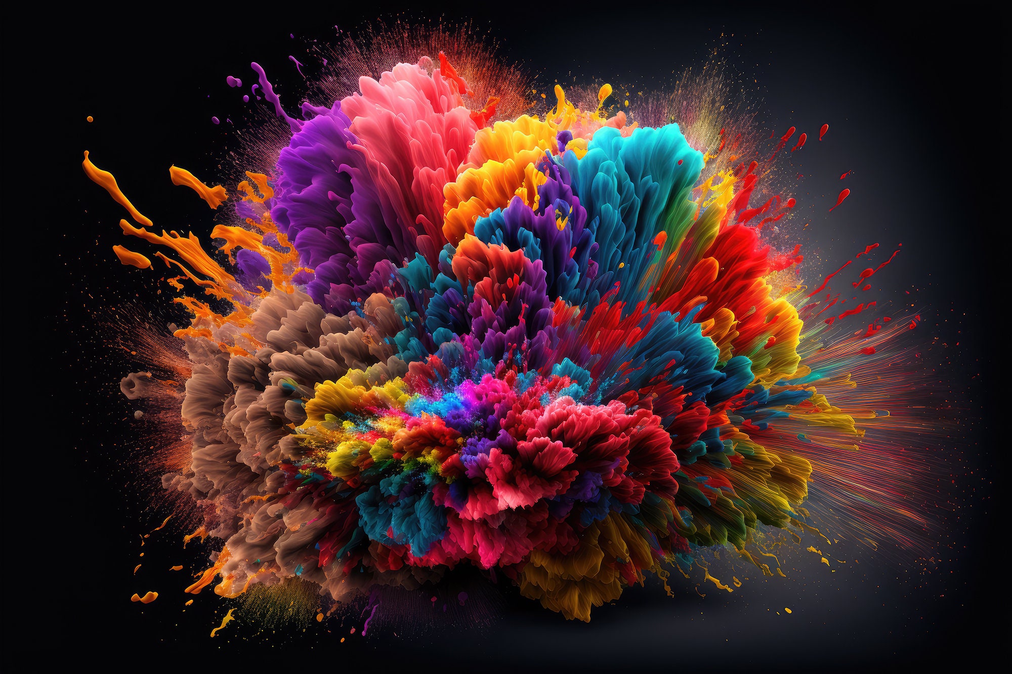 Abstract Explosion of Color Wall Art #2 | Digital Download | Decor Art ...