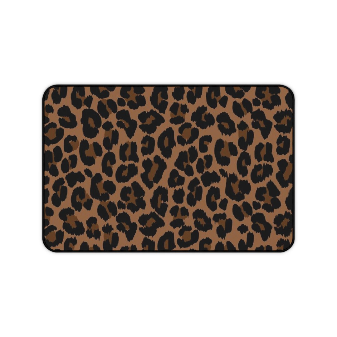 Leopard Print Desk Mat, Stylish Office Decor, Animal Pattern Desk Pad ...